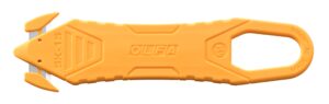 olfa disposable concealed blade safety knife, 10 knives (sk-15/10) - disposable multi-purpose safety box cutter w/concealed blade, tape splitter, & non-slip ergonomic handle (10 pack)