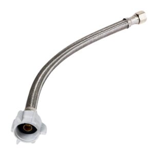 highcraft cnct27416-om1 hose connects to water, braided stainless steel supply line, 3/8 compression x 7/8 female balcock nut toilet connector 16 inch