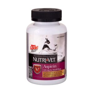 nutri-vet k9 aspirin 120mg liver chewables for small dogs 100 count - 3 pack