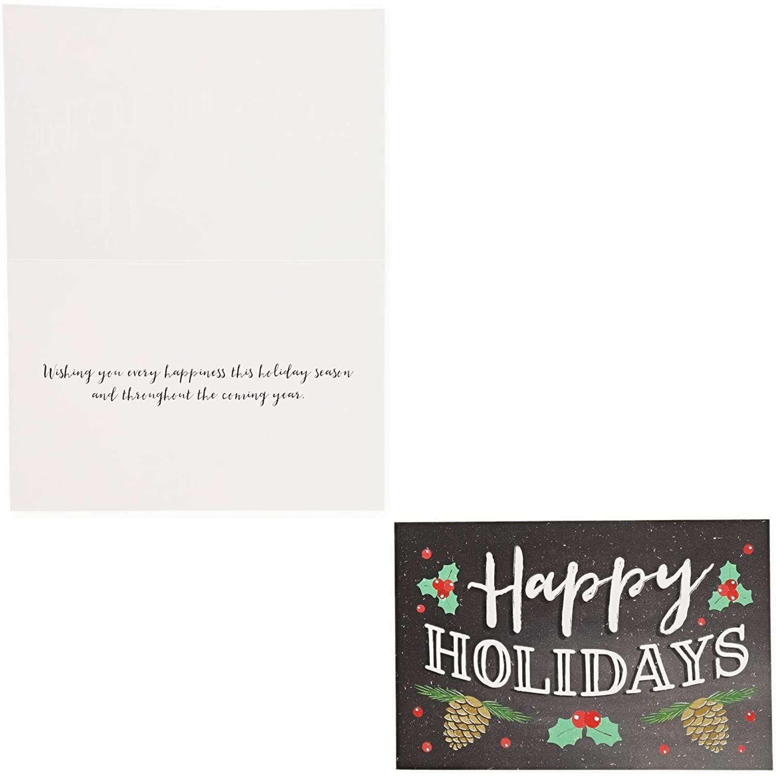 48 Pack Merry Christmas Cards with Envelopes 4x6, Festive Holiday Greeting Card for Xmas, 6 Chalkboard Designs