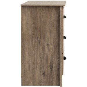 Prepac Salt Spring Rustic Tall Nightstand Side Table with 3 Drawers, Farmhouse Tall 3-Drawer Bedside Table 16" D x 23" W x 29" H, Drifted Gray, DDC-2403