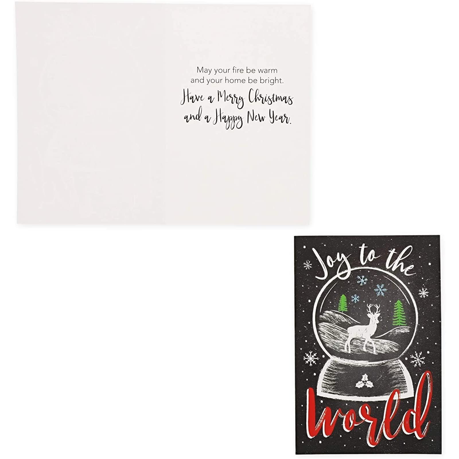 48 Pack Merry Christmas Cards with Envelopes 4x6, Festive Holiday Greeting Card for Xmas, 6 Chalkboard Designs