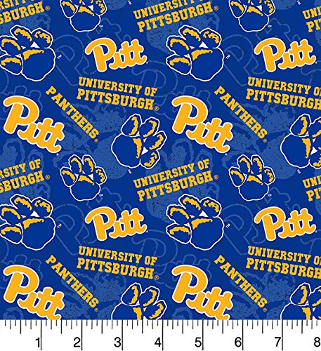 SYKEL ENTERPRISES University of Pittsburgh Cotton Fabric with New Tone ON Tone Design Newest Pattern