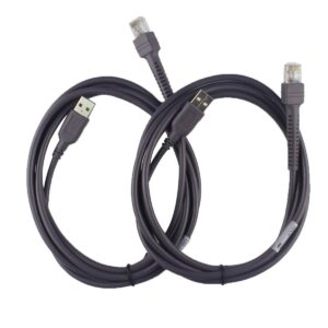 partshe 2-pack usb cable for motorola symbol ls2208 ls4208 ds6708 barcode scanner usb type a cba-u01-s07zar