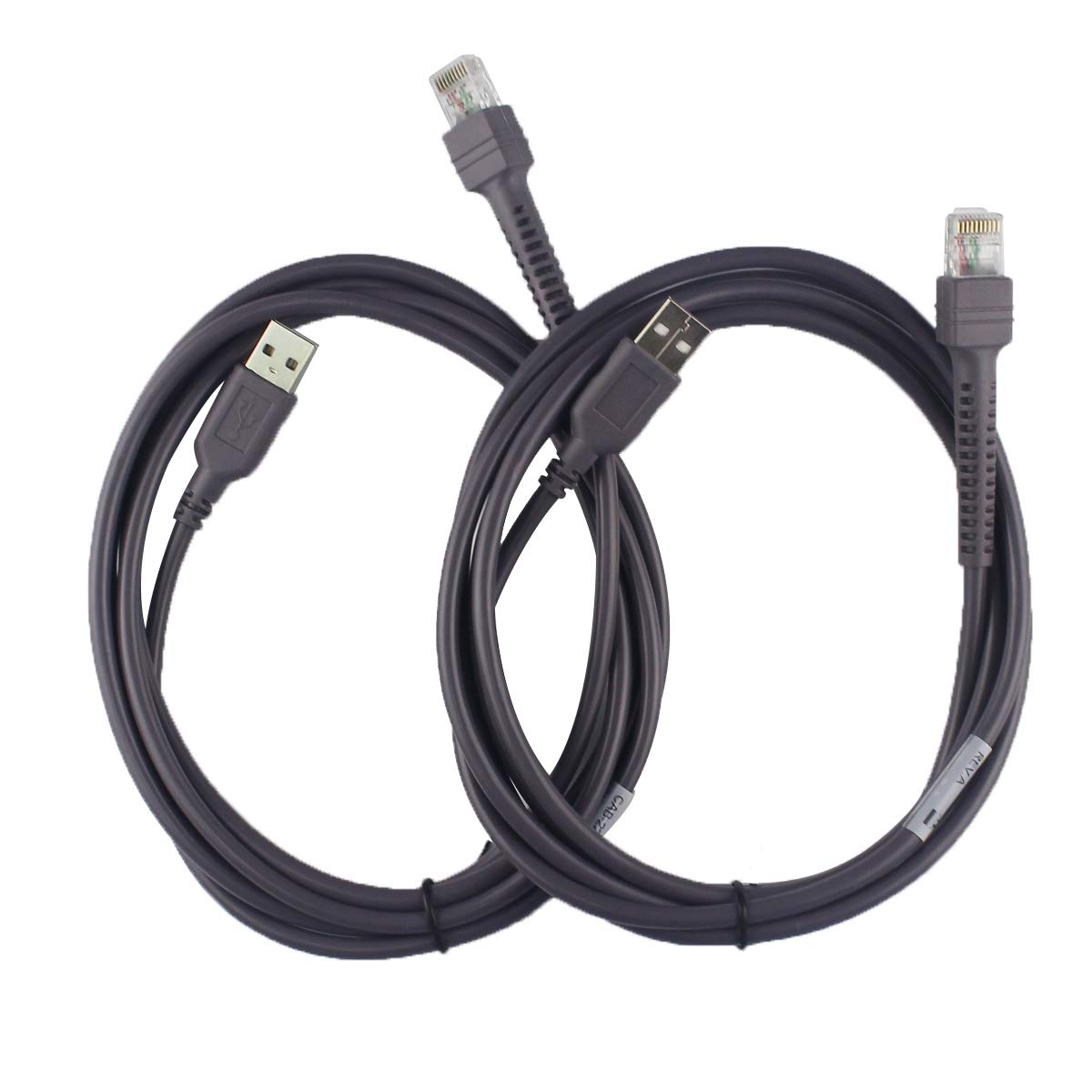 PARTSHE 2-Pack USB Cable for Motorola Symbol LS2208 LS4208 DS6708 Barcode Scanner USB Type A CBA-U01-S07ZAR