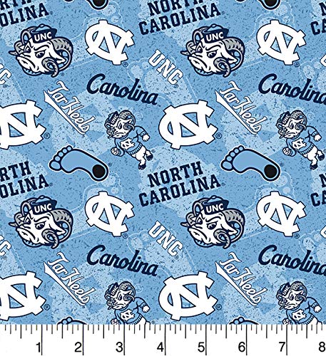 University of North Carolina Cotton Fabric with New Tone ON Tone Design Newest Pattern