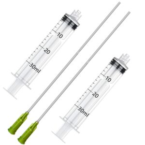 30ml syringe with long tip-14ga x 7”- blunt tip and luer lock, great for measuring and refilling