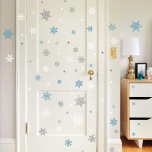 Paper Riot Co. Peel-and-Stick Assorted Snowflake Frozen Theme Holiday Vinyl Wall Decal Set, 186 Count