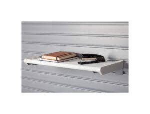 handiwall resin shelf - 24" with metal slatwall brackets (white)