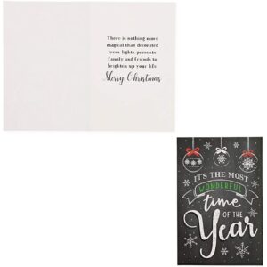 48 Pack Merry Christmas Cards with Envelopes 4x6, Festive Holiday Greeting Card for Xmas, 6 Chalkboard Designs