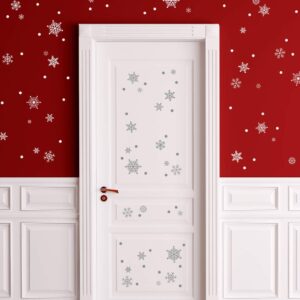 Paper Riot Co. Peel-and-Stick Assorted Snowflake Frozen Theme Holiday Vinyl Wall Decal Set, 186 Count