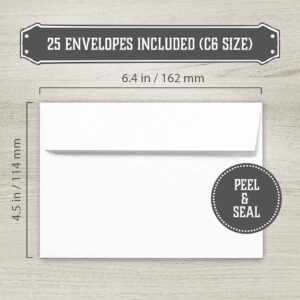 Set of 25 Fill-in Invitations with Envelopes and RSVP Cards - Greenery Gold Invites for All Occasions - Perfect for: Wedding, Bridal Shower, Engagement, Birthday Party, Baby Shower (25 Pack)