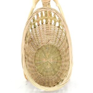 Creative Mini Tricycle Bamboo Basket Car, Rattan Trolley Hot Pot with Dish Basket Storage Basket Decoration Display Props