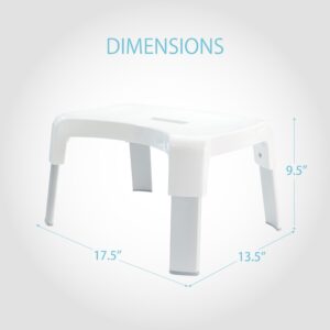 Better Living Products Smart Multi-Purpose Bathroom/Shower Stool, White with Aluminum Legs