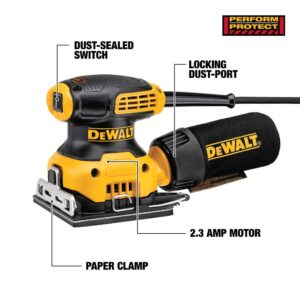 Dewalt DWE6411KR 2.3 Amp 1/4 Sheet Corded Finishing Sander Kit (Renewed)