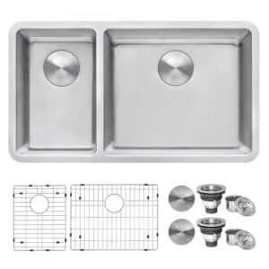 ruvati 32-inch undermount kitchen sink 30/70 double bowl 16 gauge stainless steel - rvm5307