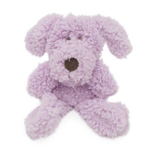 aromadog rosewood calm fleece flattie dog toy, with calming lavender blend essential oils