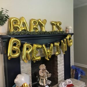 JeVenis Baby is Brewing Balloons Baby is Brewing Banner Baby Reveal Balloons Baby Brewing Baby Shower Decor Baby Gender Reveal Decoration