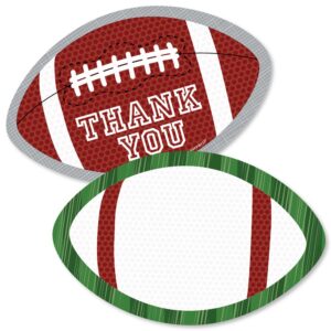 big dot of happiness end zone - football - shaped - baby shower or birthday party thank you note cards with envelopes - set of 12