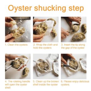 SPEENSUN Oyster Shucking Knife, Oyster Knife, Shucking Knife Not Easy to Break and Bend, More Secure with Oyster Shucking Knife and Gloves (2 Knife and 1 Glove L), Best Oyster Shucking Set