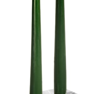 Hyoola 12 Pack Tall Taper Candles - 12 Inch Hunter Green Dripless, Unscented Dinner Candle - Paraffin Wax with Cotton Wicks - 10 Hour Burn Time