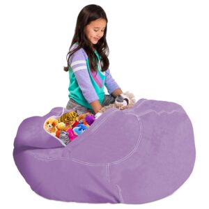 Posh Stuffable Kids Stuffed Animal Storage Bean Bag Chair Cover - Childrens Toy Organizer, X-Large 48" - Heather Lavender