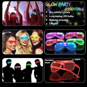 36 Pack LED Glasses New Years Eve Party Supplies Glow In The Dark for Kids Adult Rave Neon Flashing Sunglasses Glow Sticks Glasses New Years Light Up Accessories for New Years Birthday Decorations