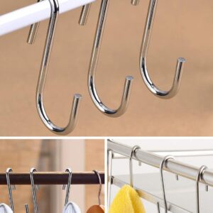 12 Pack 2.4" Heavy Duty (22lbs Max) S Shaped Hooks Hanging Hangers Hooks for Kitchen, Bathroom, Bedroom and Office(Pan,Pot,Coat,Bag,Plants)(Black)