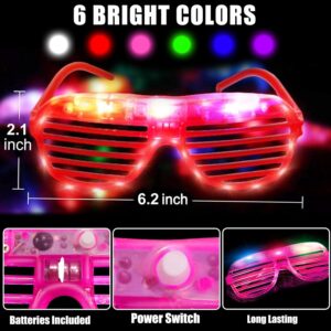 36 Pack LED Glasses New Years Eve Party Supplies Glow In The Dark for Kids Adult Rave Neon Flashing Sunglasses Glow Sticks Glasses New Years Light Up Accessories for New Years Birthday Decorations