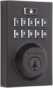 kwikset 99140-028 smartcode 914 modern contemporary smart lock keypad deadbolt with smartkey security and z-wave plus, iron black