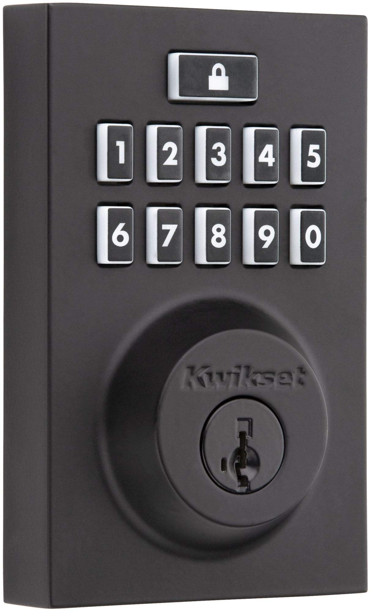 Kwikset 99140-028 SmartCode 914 Modern Contemporary Smart Lock Keypad Deadbolt with SmartKey Security and Z-Wave Plus, Iron Black