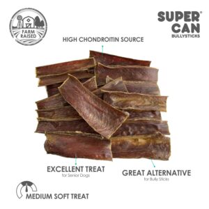 SUPERCAN BULLYSTICKS Beef Bully Sticks for Small Medium Large Dogs (8oz) 100% Natural Dog Chews - Long Lasting Treats for Aggressive Chewers - Healthy Teeth - Free Range