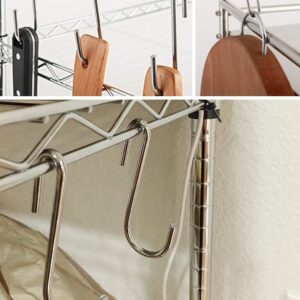 12 Pack 2.4" Heavy Duty (22lbs Max) S Shaped Hooks Hanging Hangers Hooks for Kitchen, Bathroom, Bedroom and Office(Pan,Pot,Coat,Bag,Plants)(Black)