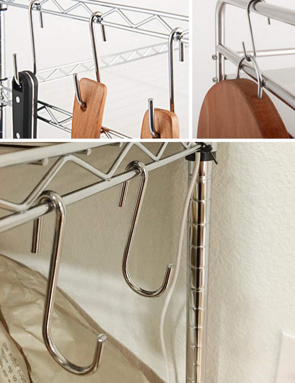 12 Pack 2.4" Heavy Duty (22lbs Max) S Shaped Hooks Hanging Hangers Hooks for Kitchen, Bathroom, Bedroom and Office(Pan,Pot,Coat,Bag,Plants)(Black)