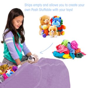 Posh Stuffable Kids Stuffed Animal Storage Bean Bag Chair Cover - Childrens Toy Organizer, X-Large 48" - Heather Lavender