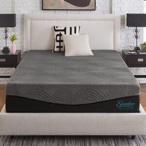 slumber solutions active 14-inch charcoal memory foam mattress queen