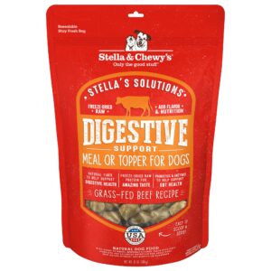 stella & chewy's – stella’s solutions digestive boost – grass-fed beef dinner morsels – freeze-dried raw, protein rich, grain free dog food – 13 oz bag