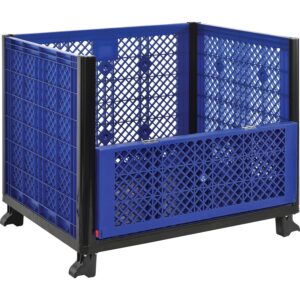 Global Industrial Vented Wall Bulk Container 39-1/4"L x 31-1/2"W x 29" H with One Drop Gate