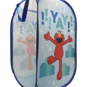 Sesame Street Elmo Yay Pop Up Hamper - Mesh Laundry Basket/Bag with Durable Handles, 22" x 14" (Official Sesame Street Product)