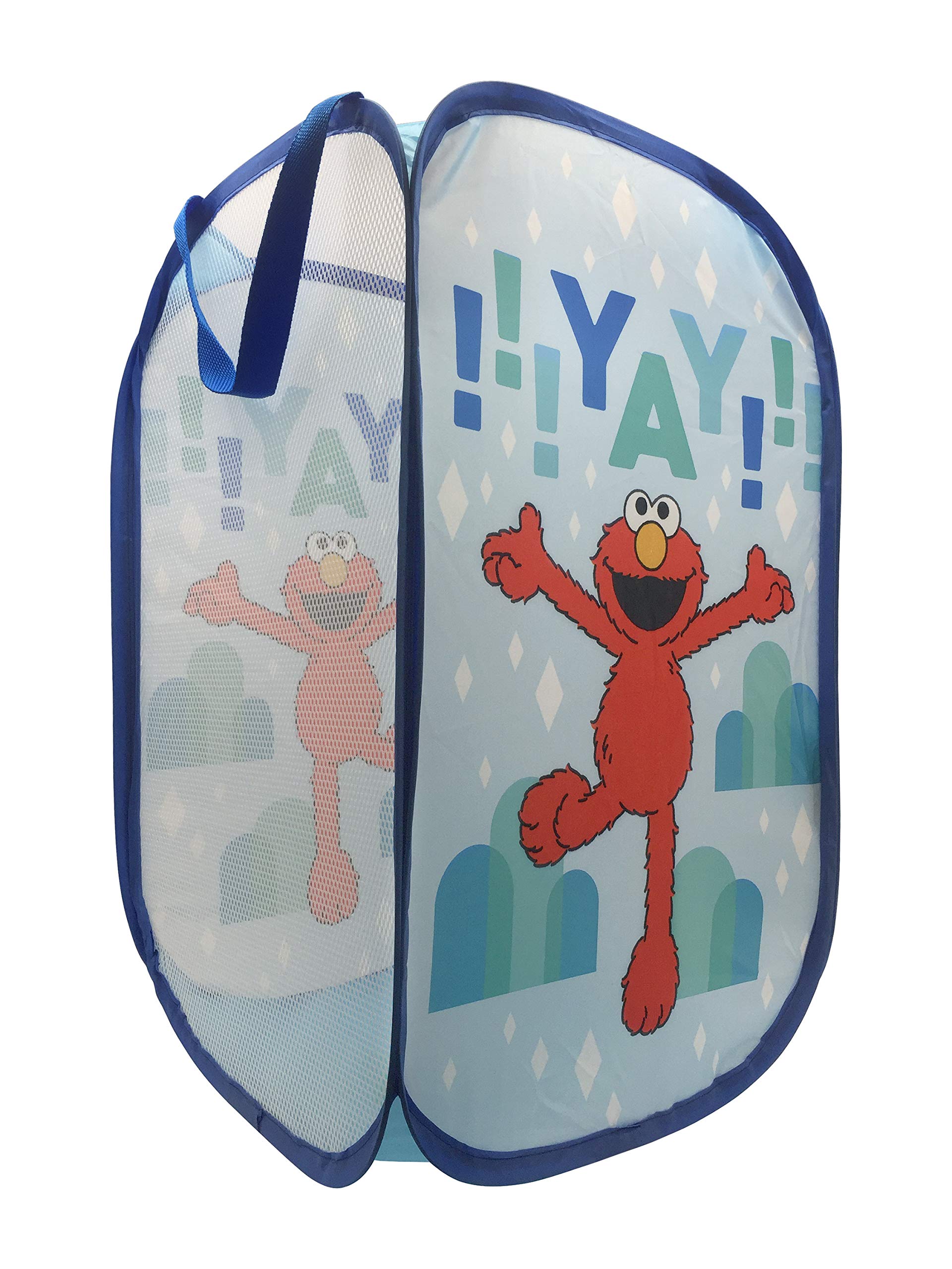 Sesame Street Elmo Yay Pop Up Hamper - Mesh Laundry Basket/Bag with Durable Handles, 22" x 14" (Official Sesame Street Product)