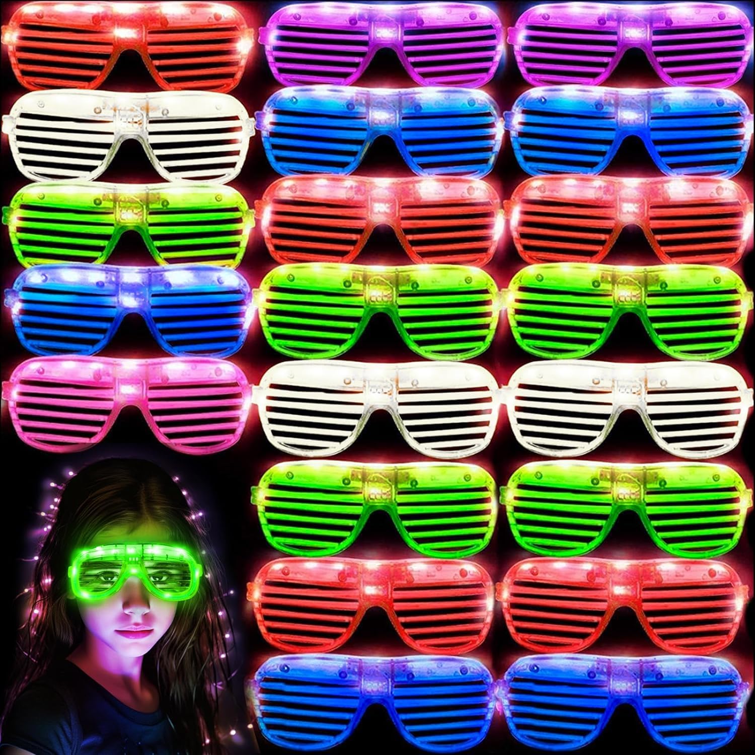 36 Pack LED Glasses New Years Eve Party Supplies Glow In The Dark for Kids Adult Rave Neon Flashing Sunglasses Glow Sticks Glasses New Years Light Up Accessories for New Years Birthday Decorations