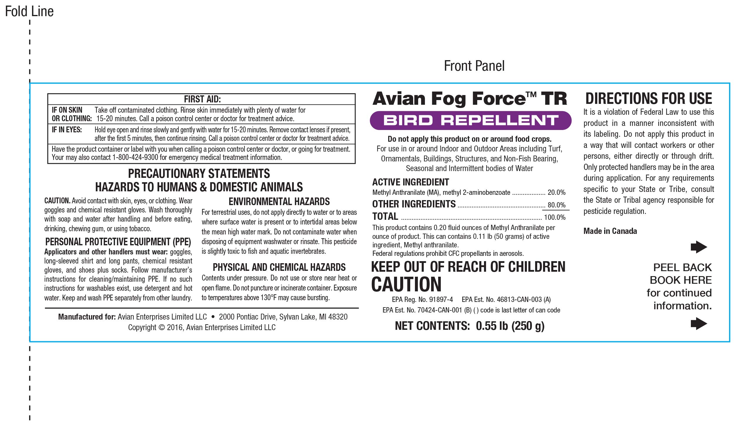 Avian Fog Force TR Bird Repellent System