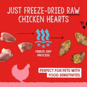 Stella & Chewy's Freeze-Dried Raw Single Ingredient Chicken Hearts Dog Treats, 11.5 oz. Bag