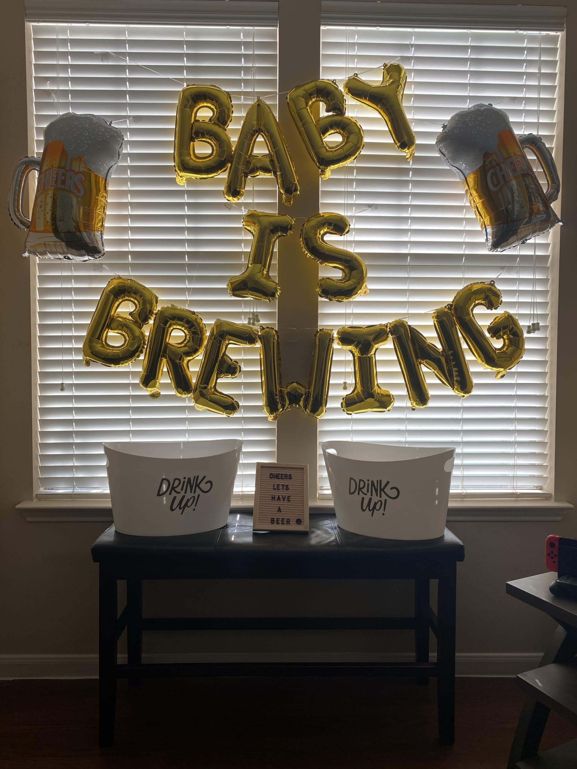 JeVenis Baby is Brewing Balloons Baby is Brewing Banner Baby Reveal Balloons Baby Brewing Baby Shower Decor Baby Gender Reveal Decoration