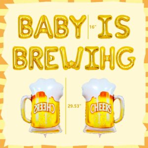 JeVenis Baby is Brewing Balloons Baby is Brewing Banner Baby Reveal Balloons Baby Brewing Baby Shower Decor Baby Gender Reveal Decoration