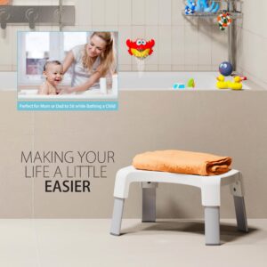 Better Living Products Smart Multi-Purpose Bathroom/Shower Stool, White with Aluminum Legs