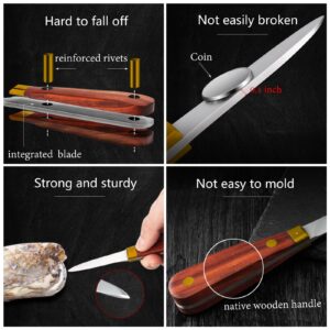 SPEENSUN Oyster Shucking Knife, Oyster Knife, Shucking Knife Not Easy to Break and Bend, More Secure with Oyster Shucking Knife and Gloves (2 Knife and 1 Glove L), Best Oyster Shucking Set