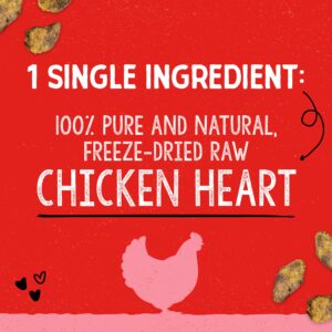 Stella & Chewy's Freeze-Dried Raw Single Ingredient Chicken Hearts Dog Treats, 11.5 oz. Bag