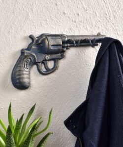 giftcraft hand gun design wall decor with 3 hooks