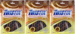 twistix 3 pack of peanut and carob twistix wheat-free chews, large, for dogs 30 pounds and up